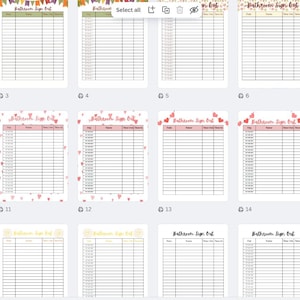 Seasonal Themed Bathroom Sign Out and in Sheets 11 Styles Printable PDF ...