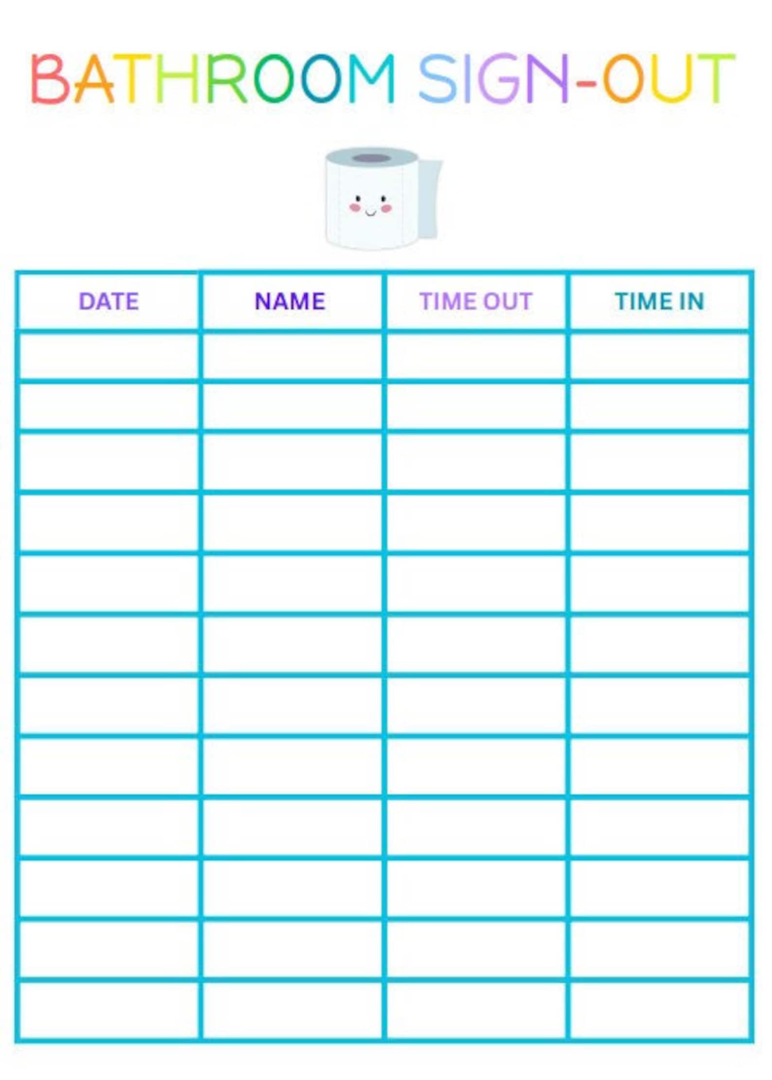 12-style Bathroom Sign-out Sheet for Classrooms – Printable & Easy to ...