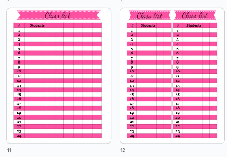 Class List Editable Printable 16 Student List Template Styles Student ...