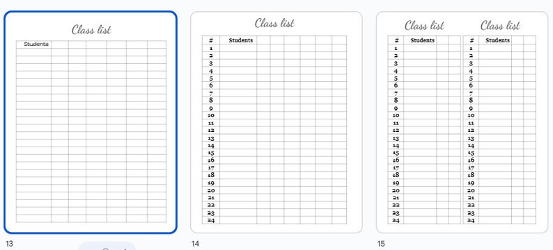 Class List Editable Printable 16 Student List Template Styles Student ...