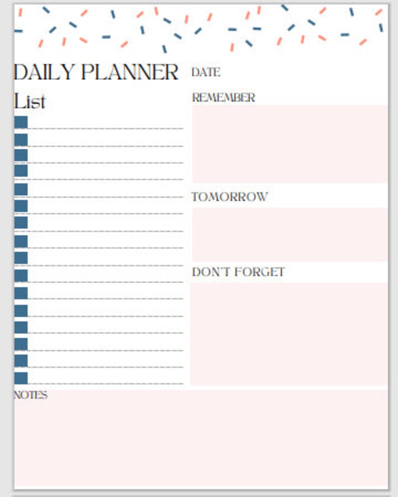 Daily Planner to Do List Goal Setting Health Tracker Organizer Wellness ...