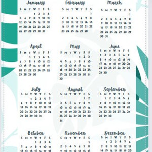 2025 Year at a Glance Calendar 11 Designs Printable Annual Planner ...