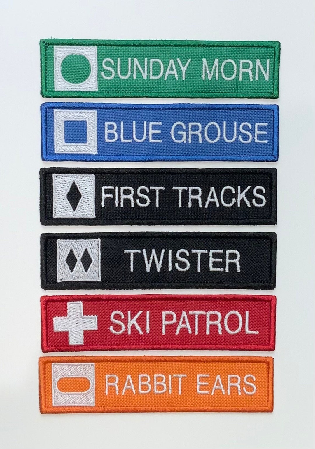 Ski Trail Sign Patch - Personalized Custom Embroidered, Ski Boot Bag ...