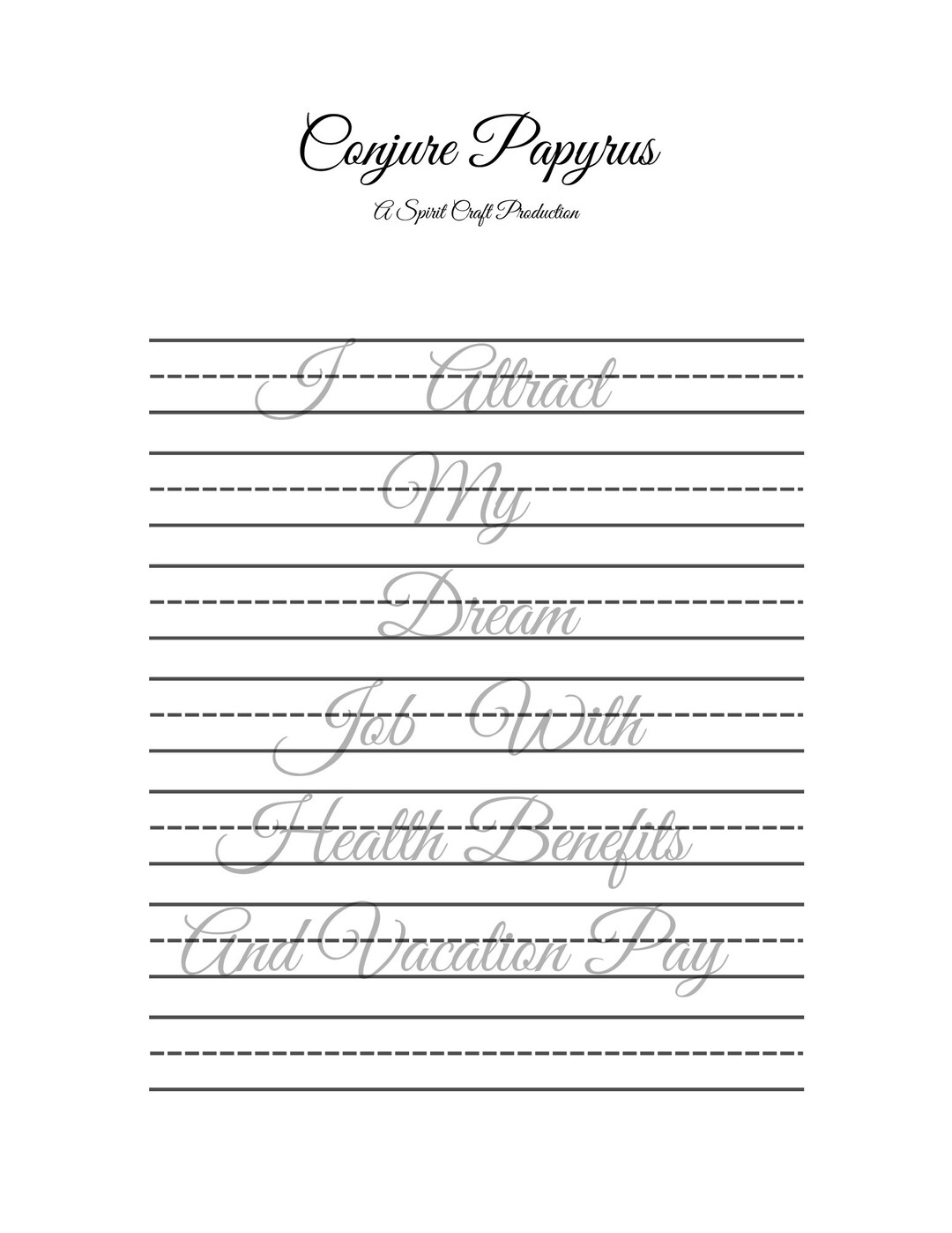 I Need a Job With Health Benefits Manifestation Conjure Handwriting ...