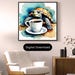 Cute Turtle Drinking Coffee Espresso Art Digital Download Kitchen Decor ...