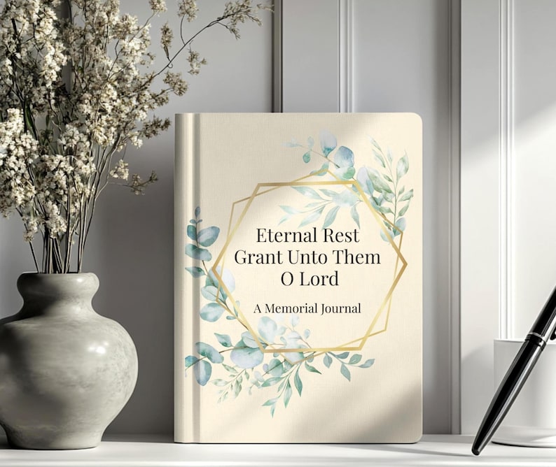 Catholic Memorial Journal Eternal Rest Prayer Hardcover Grief Journal ...