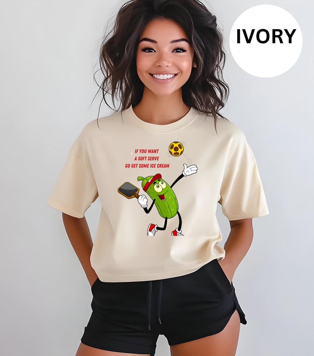 Pickleball Pun Print if You Want a Soft Serve, Get Ice Cream Fun Pickle ...