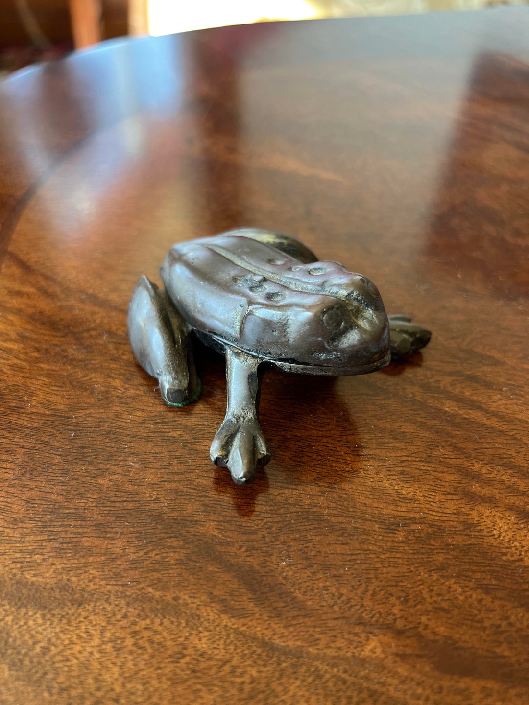 Vintage Cast Iron Frog Hinged Match Safe Ashtray, Trinket Box, or Paper ...