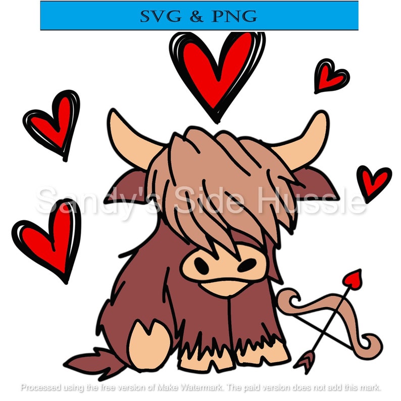 Adorable Highland Cow Valentine's Day Digital Download Instant Love - Etsy