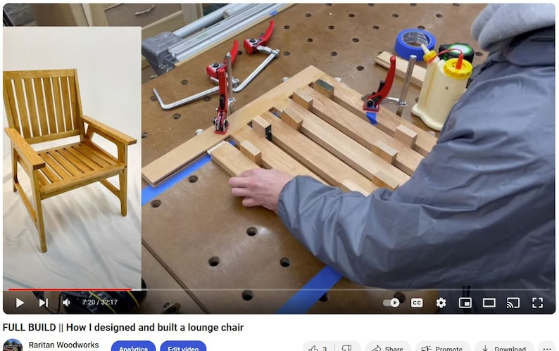 Lounge Chair .PDF | Original Design | Woodworking DIY Plan With Video ...