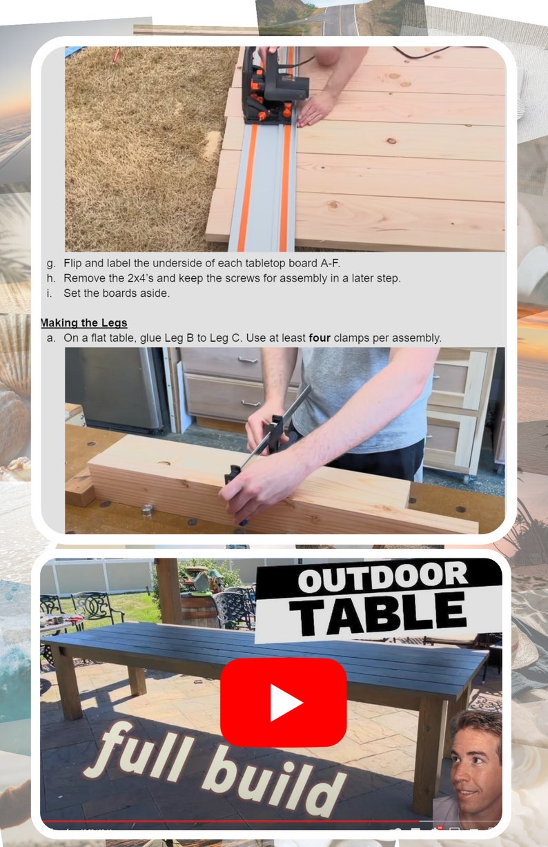 Outdoor Table .PDF | Original Design | Woodworking DIY Plan With Video ...