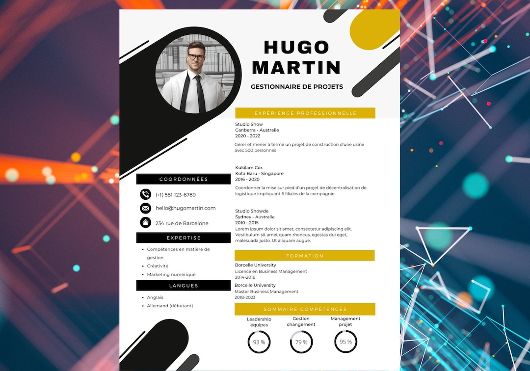 Innovative CV Creative Template With Photo, Management - Etsy