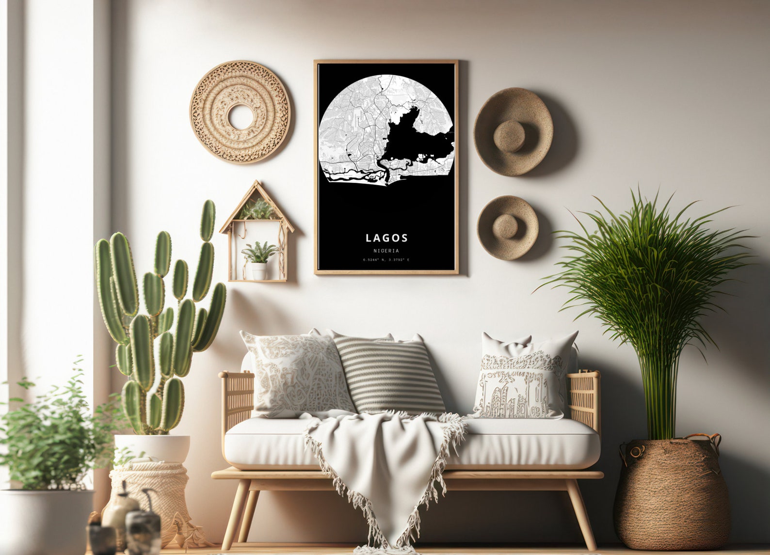 Lagos Nigeria City Map, Minimalist Map, Lagos Nigeria Travel Prints ...