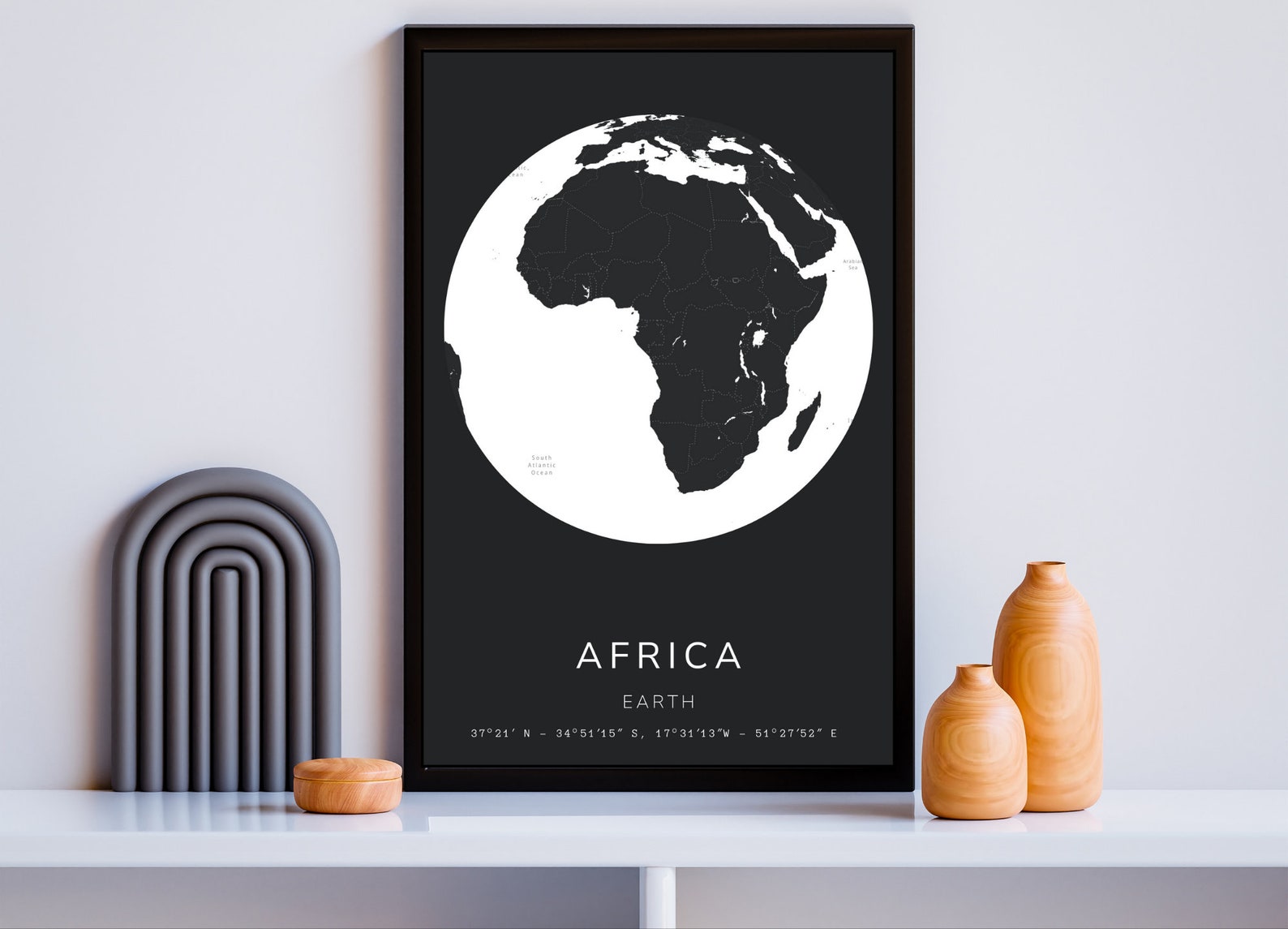 Africa Map | Wall Art | Actual Size Africa Map | World Map | Digital ...