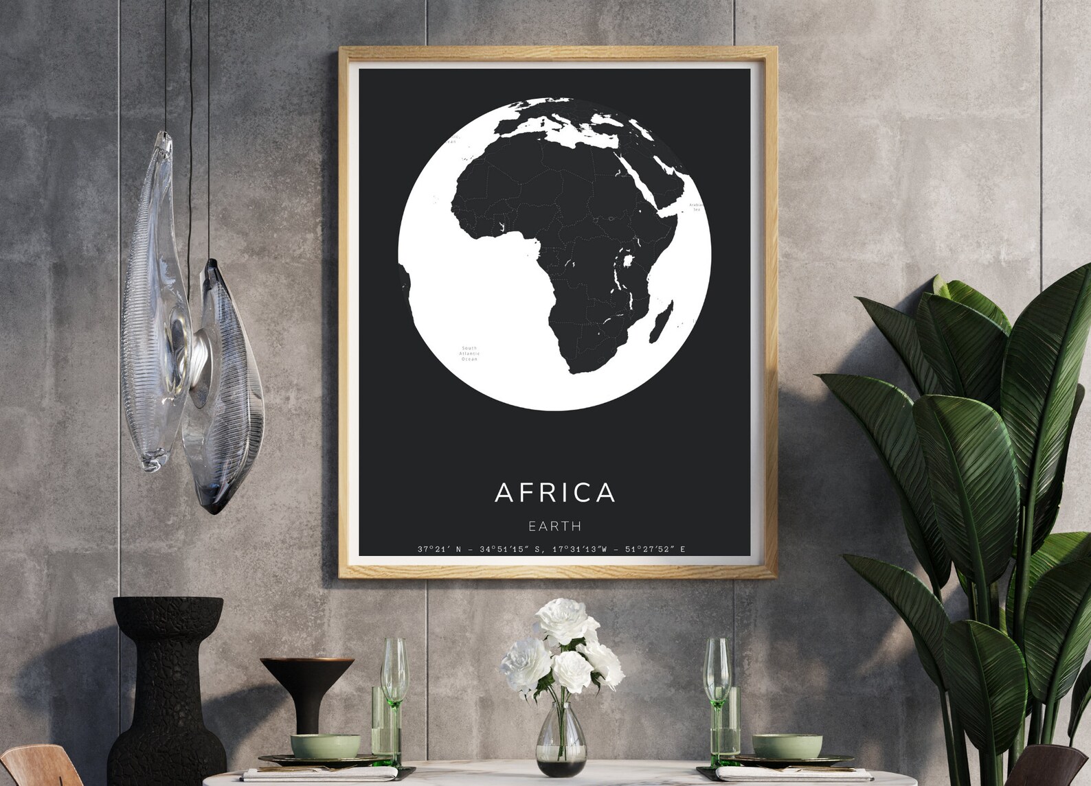 Africa Map | Wall Art | Actual Size Africa Map | World Map | Digital ...
