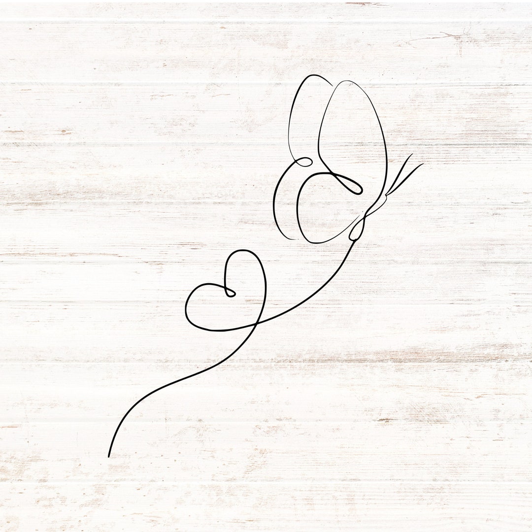 Butterfly Flying Heart Trail SVG & PNG - Etsy