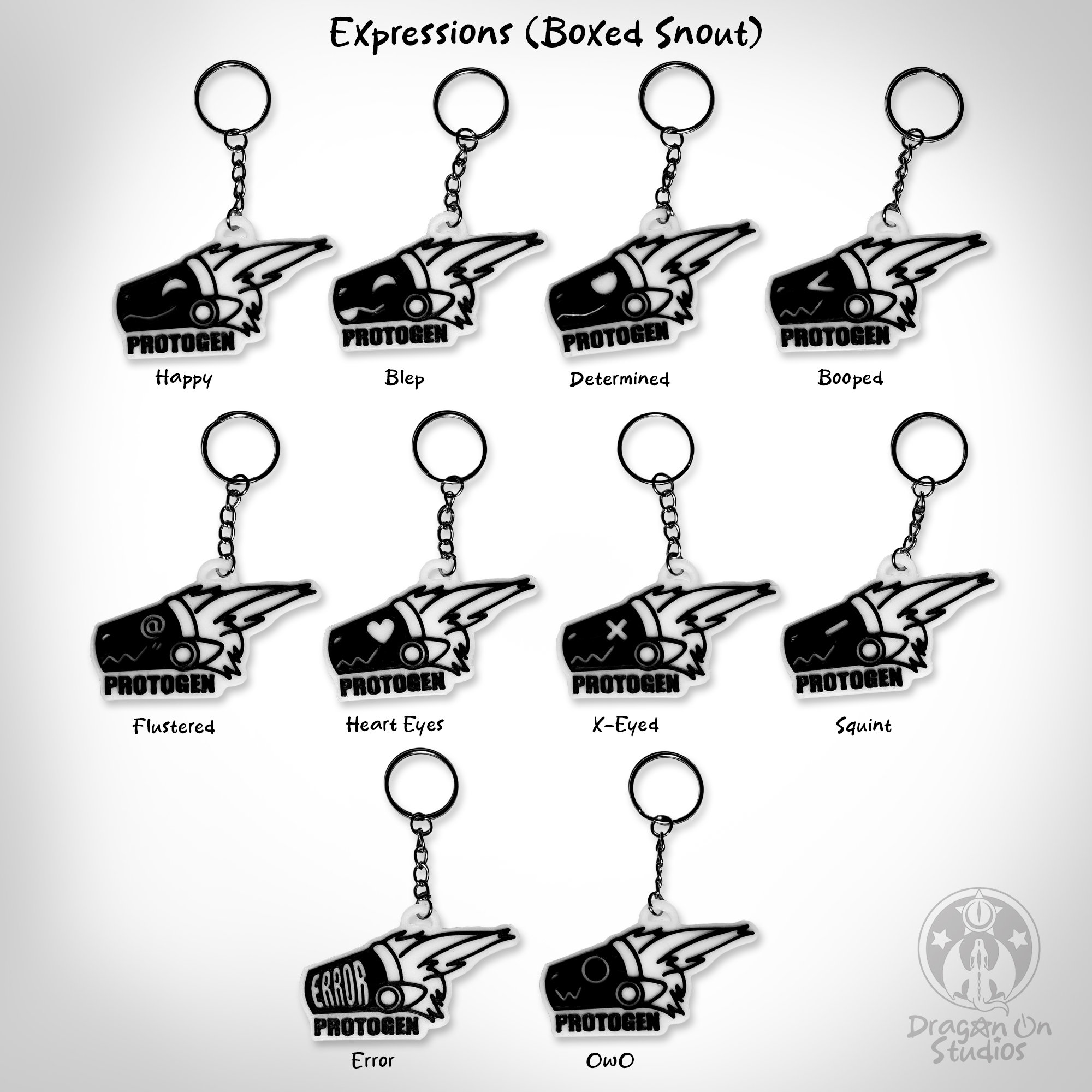 Furr-emoticons Protogens 3D Printed Furry Keychains custom ...