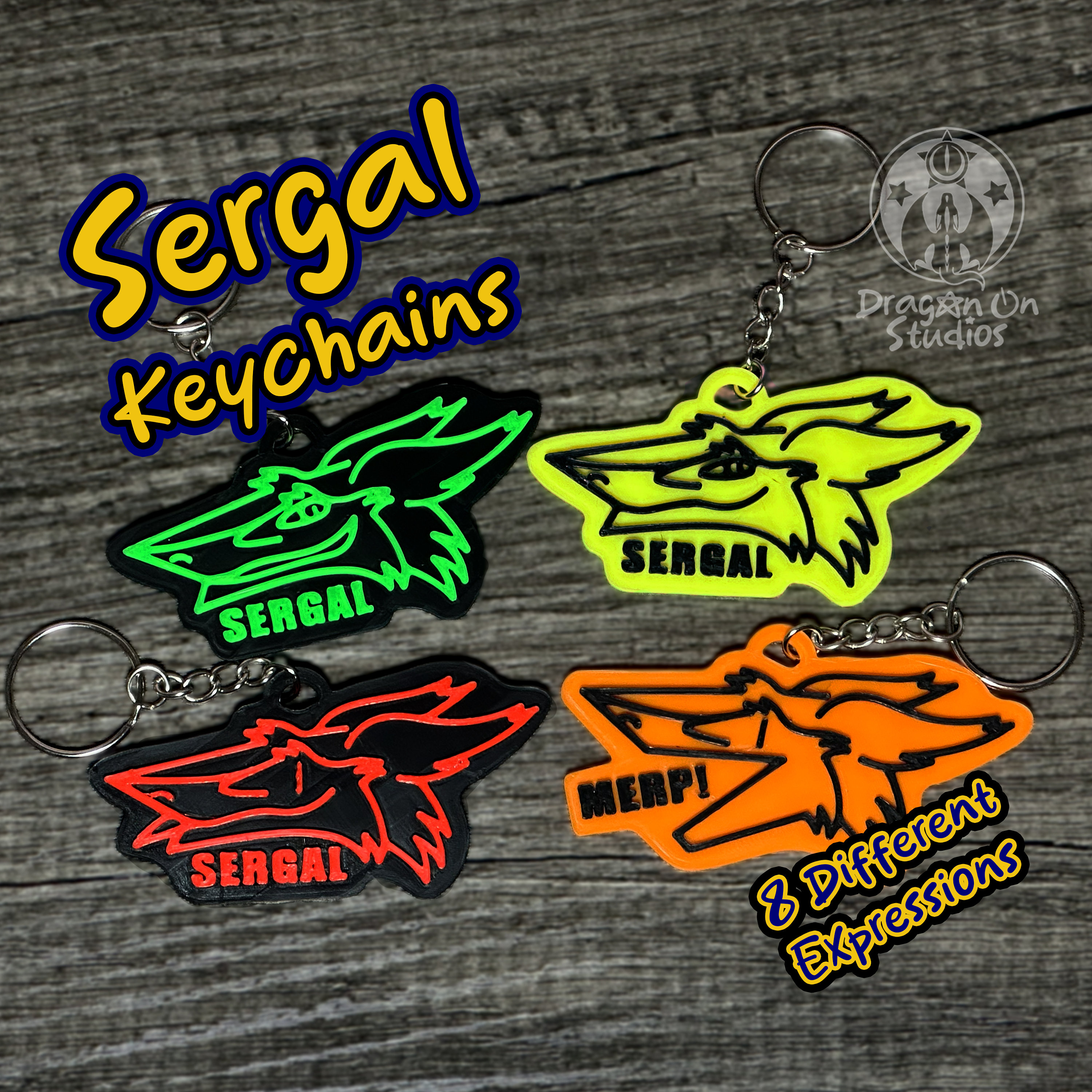 Sergal Furr-emoticons 3D Printed Furry Keychains custom Personalizable ...