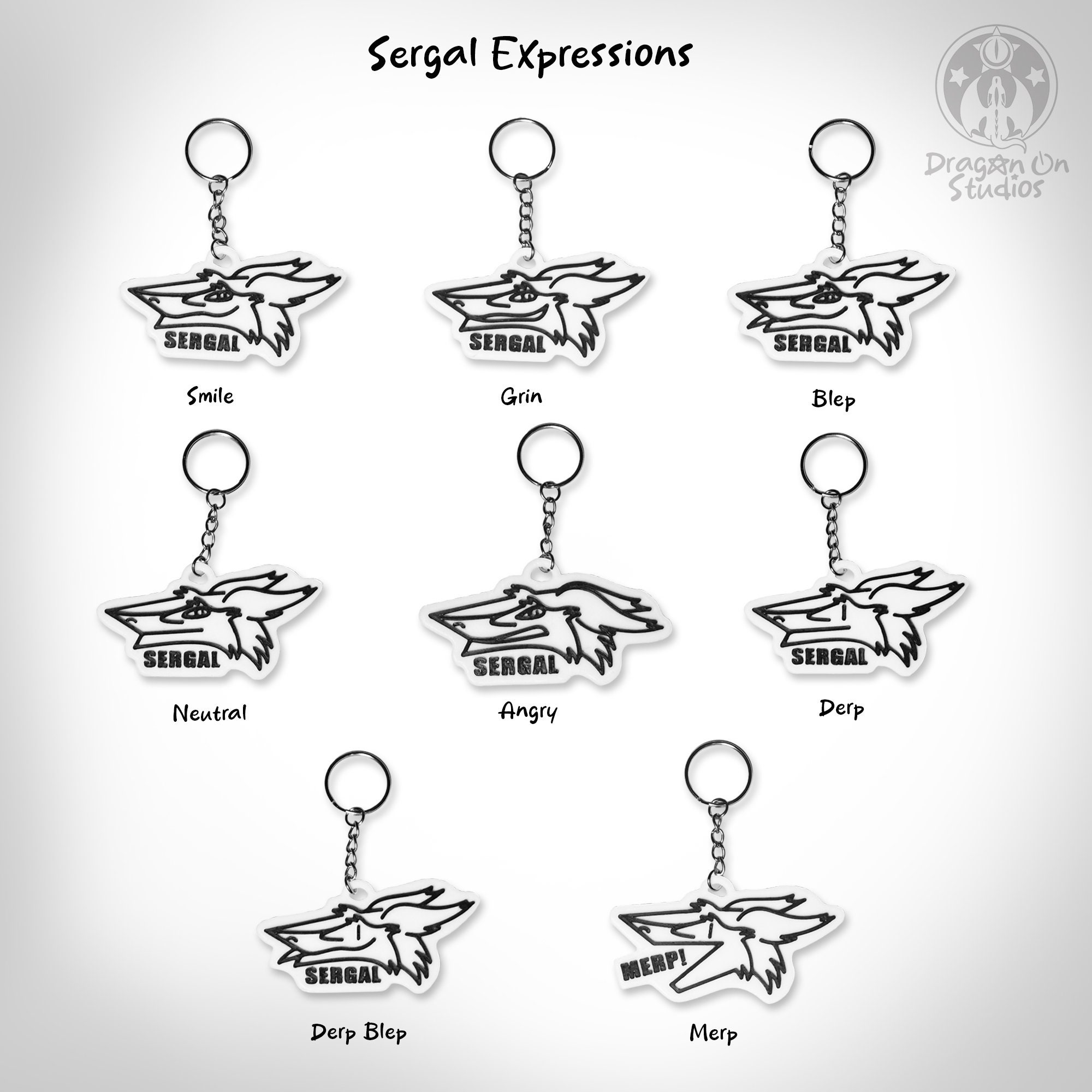 Sergal Furr-emoticons 3D Printed Furry Keychains custom Personalizable ...