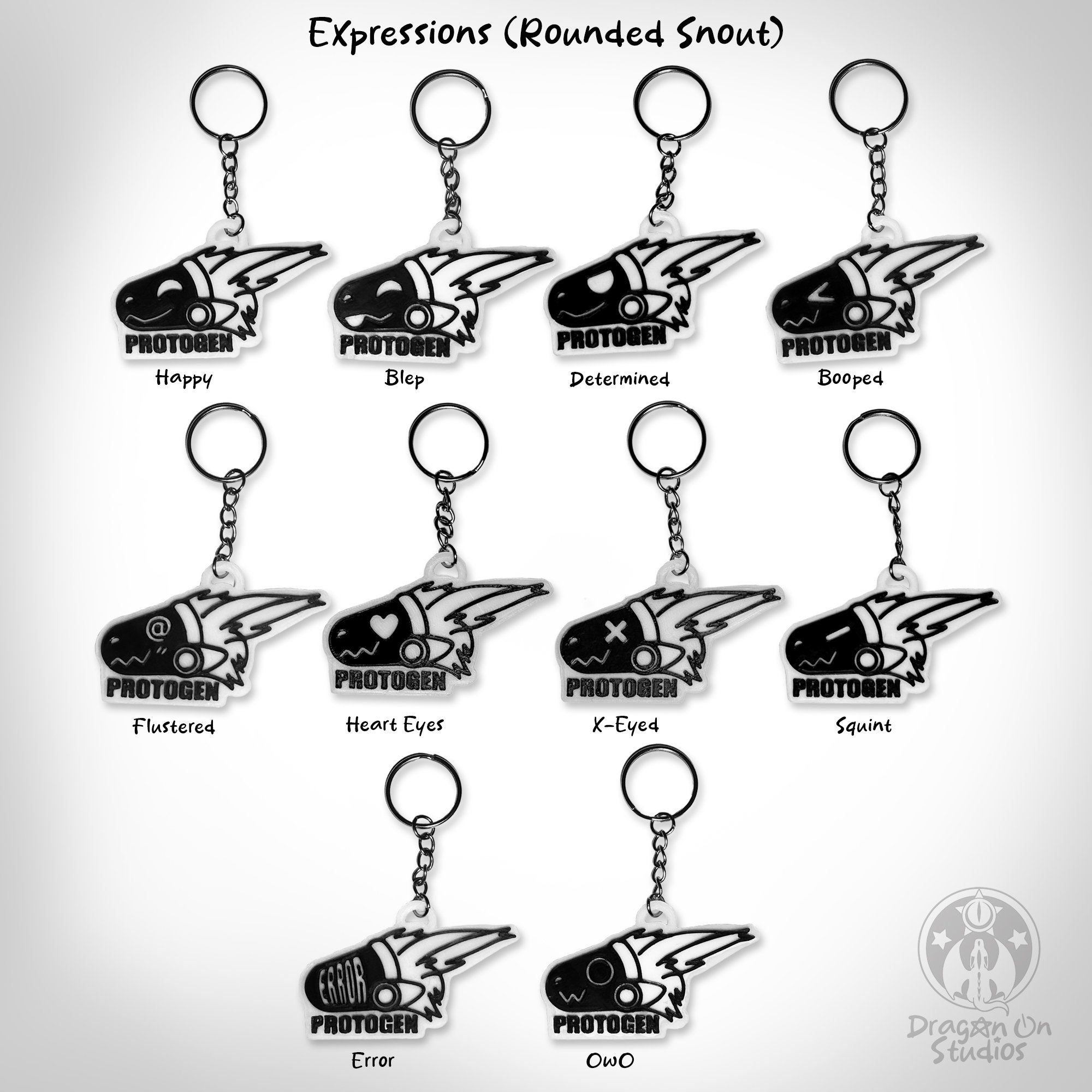 Furr-emoticons Protogens 3D Printed Furry Keychains custom ...