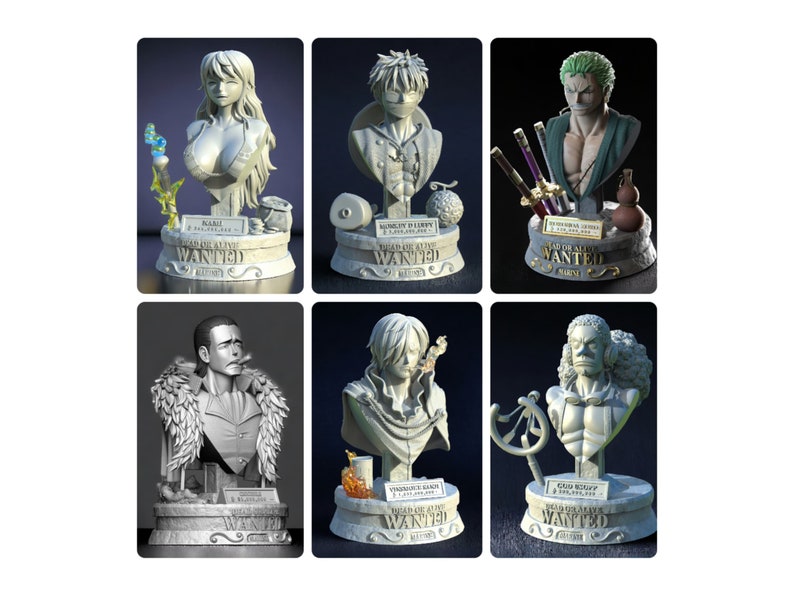 6 Anime Full Collection STL Bundle File Pack 3D Printing Digital STL ...