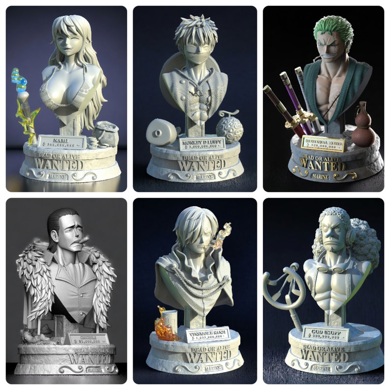 6 Anime Full Collection STL Bundle File Pack 3D Printing Digital STL ...