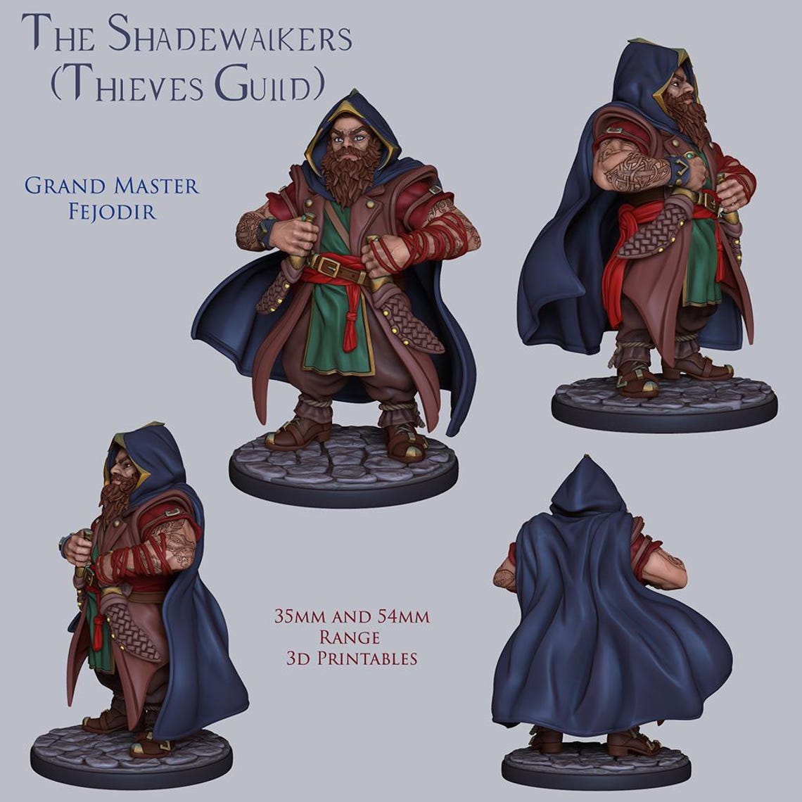 Grand Master Fejodir | Dwarven Thief | 3D Printed Resin Mini Figurine ...