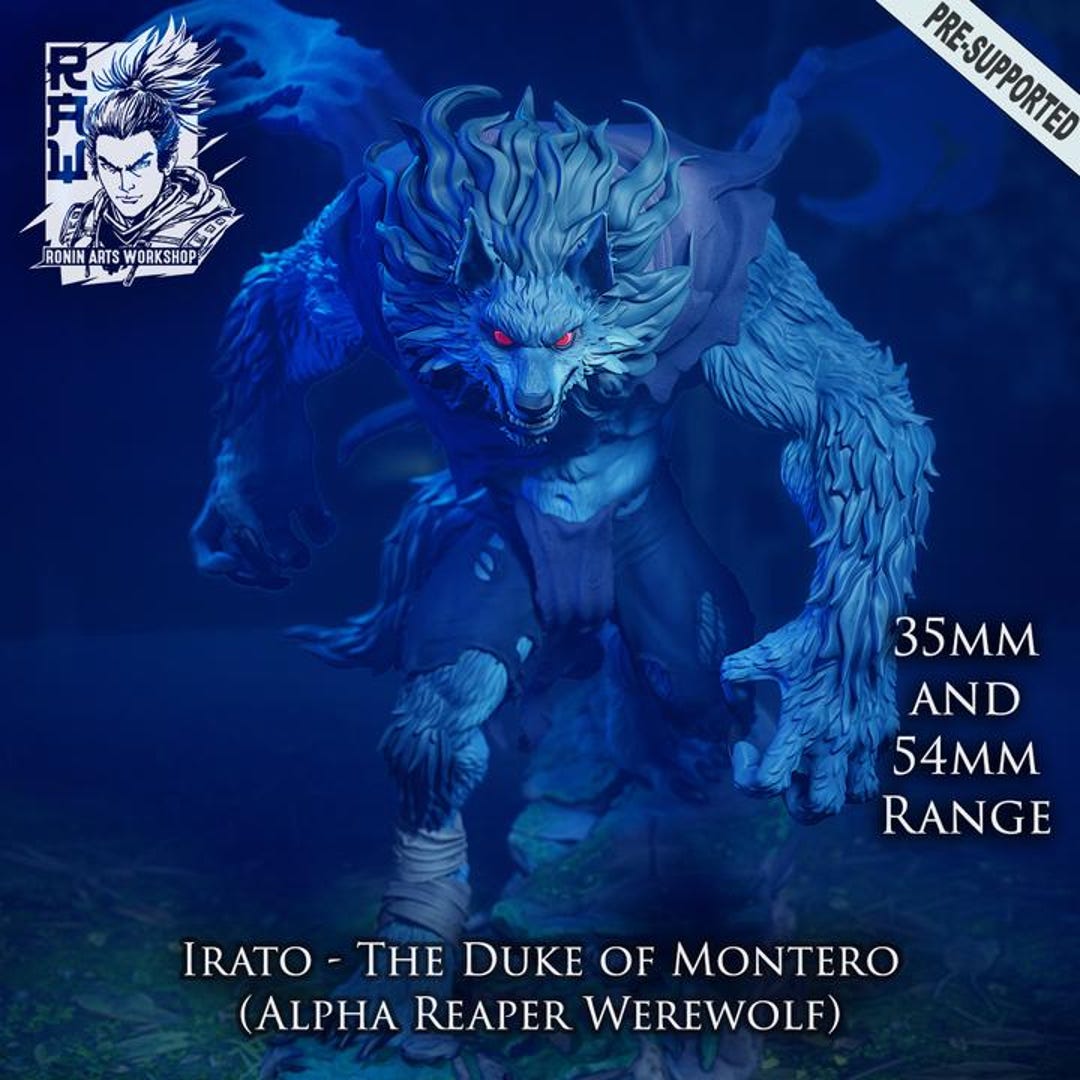 Irato the Alpha Reaper Werewolf | the Red Hunt | 3D Printed Resin Mini ...