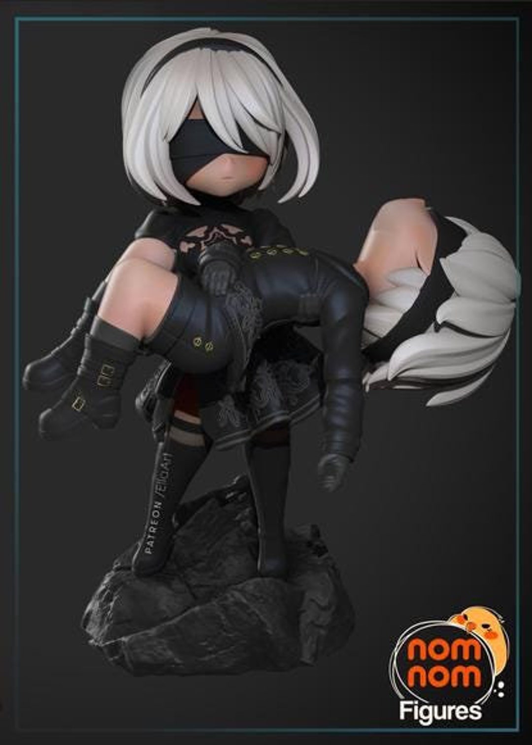 Chibi 2B and 9S - Nier Automata - 3D Printed Resin Figure Garage Kit - Etsy