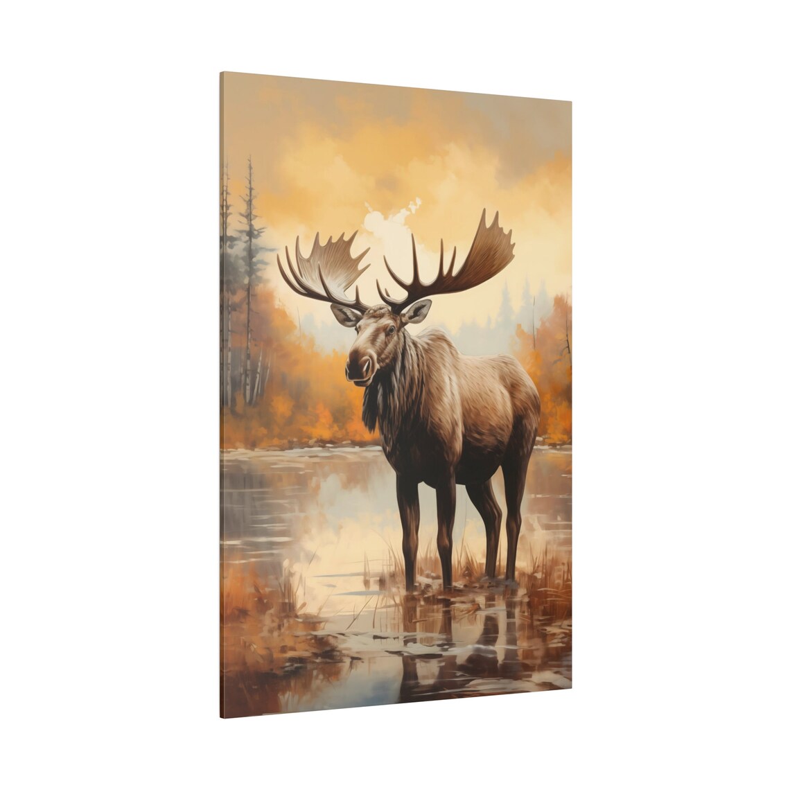 Moose on A River Wall Art, Majestic Moose Home Decor, Moose Decorations ...
