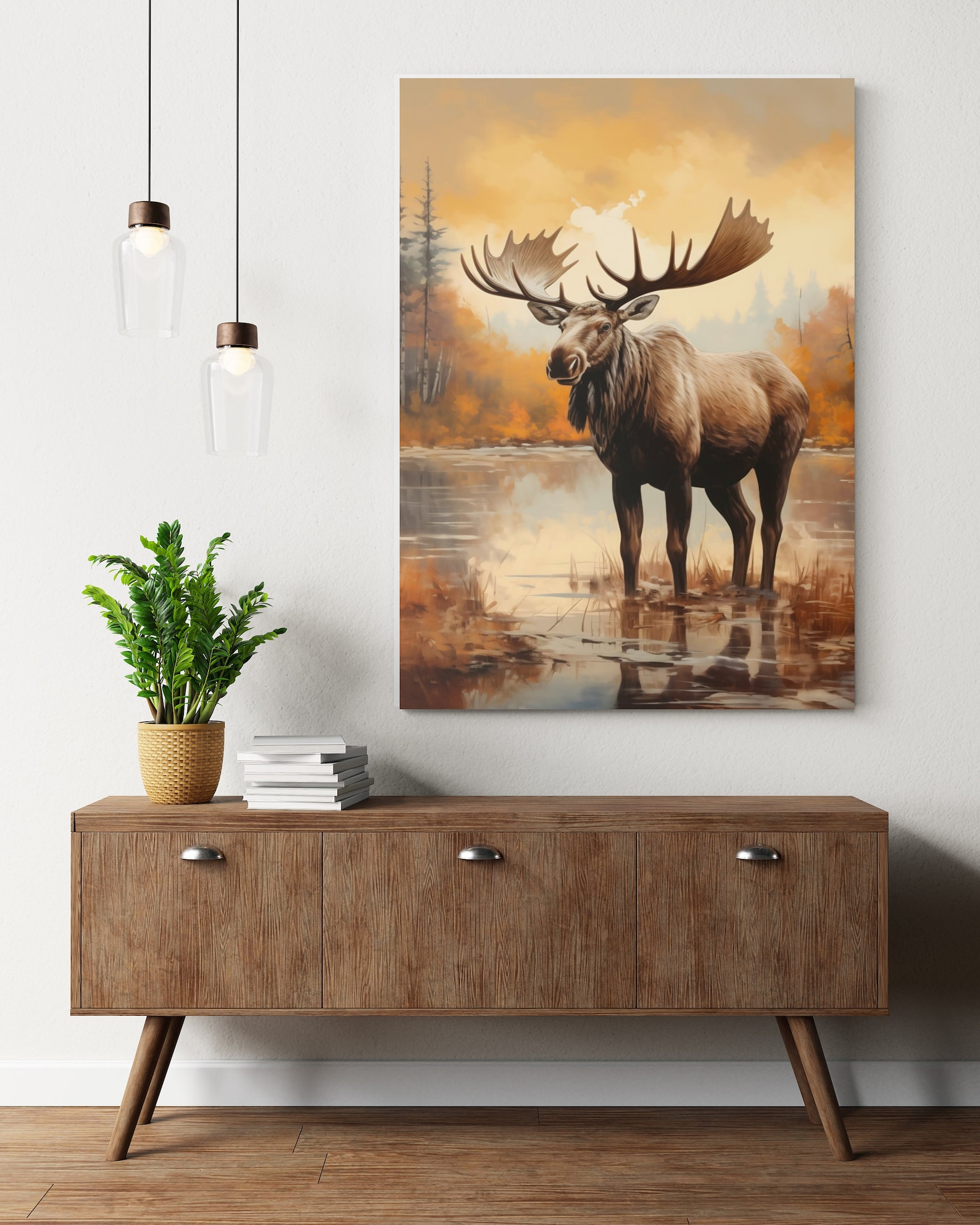 Moose on A River Wall Art, Majestic Moose Home Decor, Moose Decorations ...