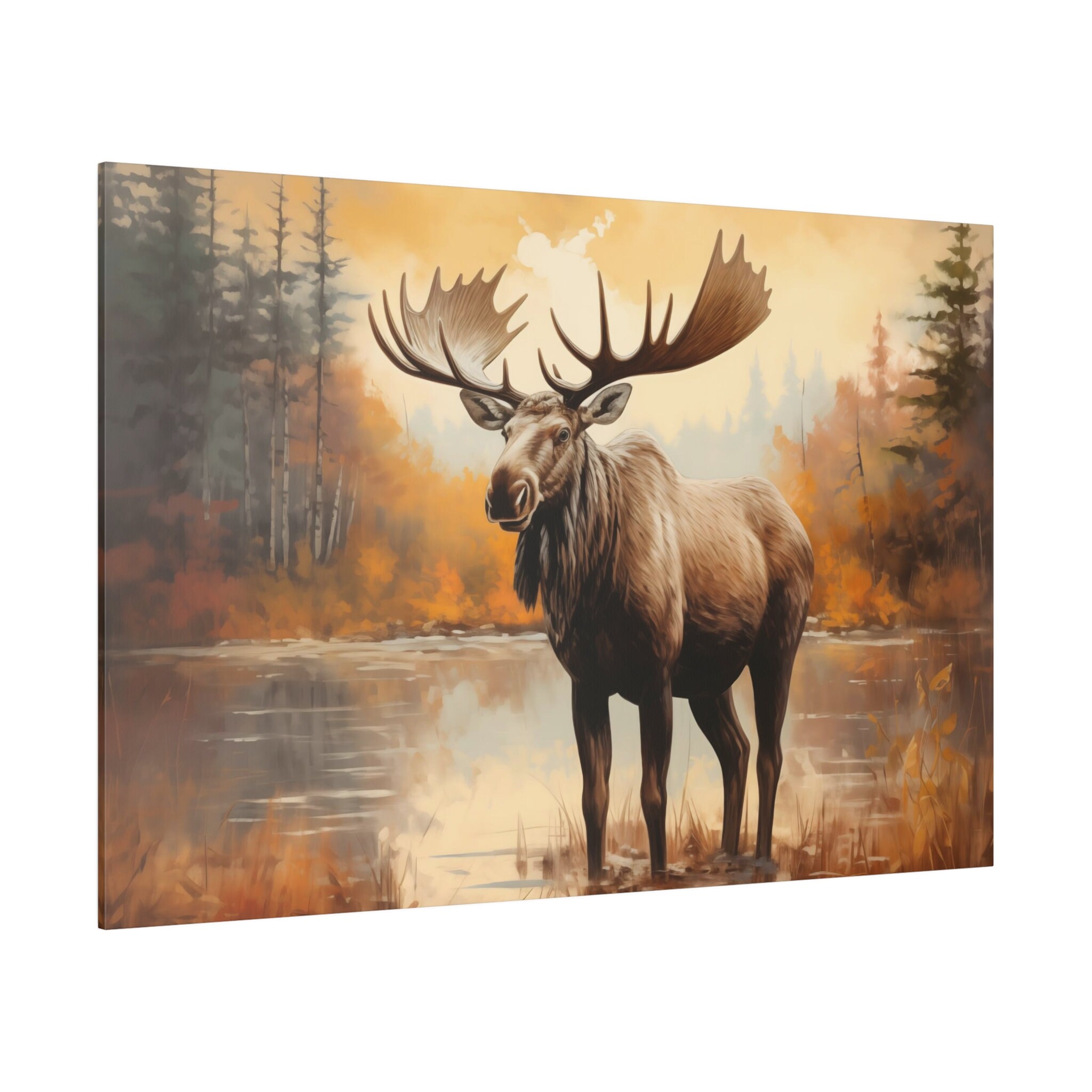 Moose on A River Wall Art, Majestic Moose Home Decor, Moose Decorations ...