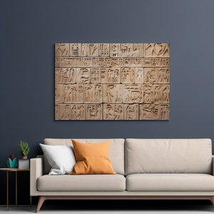 Egyptian Hieroglyphs Canvas Art: Ancient Egypt Decor - Etsy