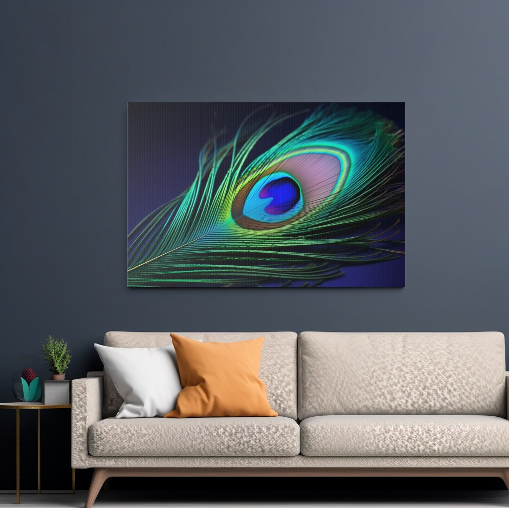 Peacock Feather Canvas, Peacock Feather Wall Decor, Modern Wall Design ...