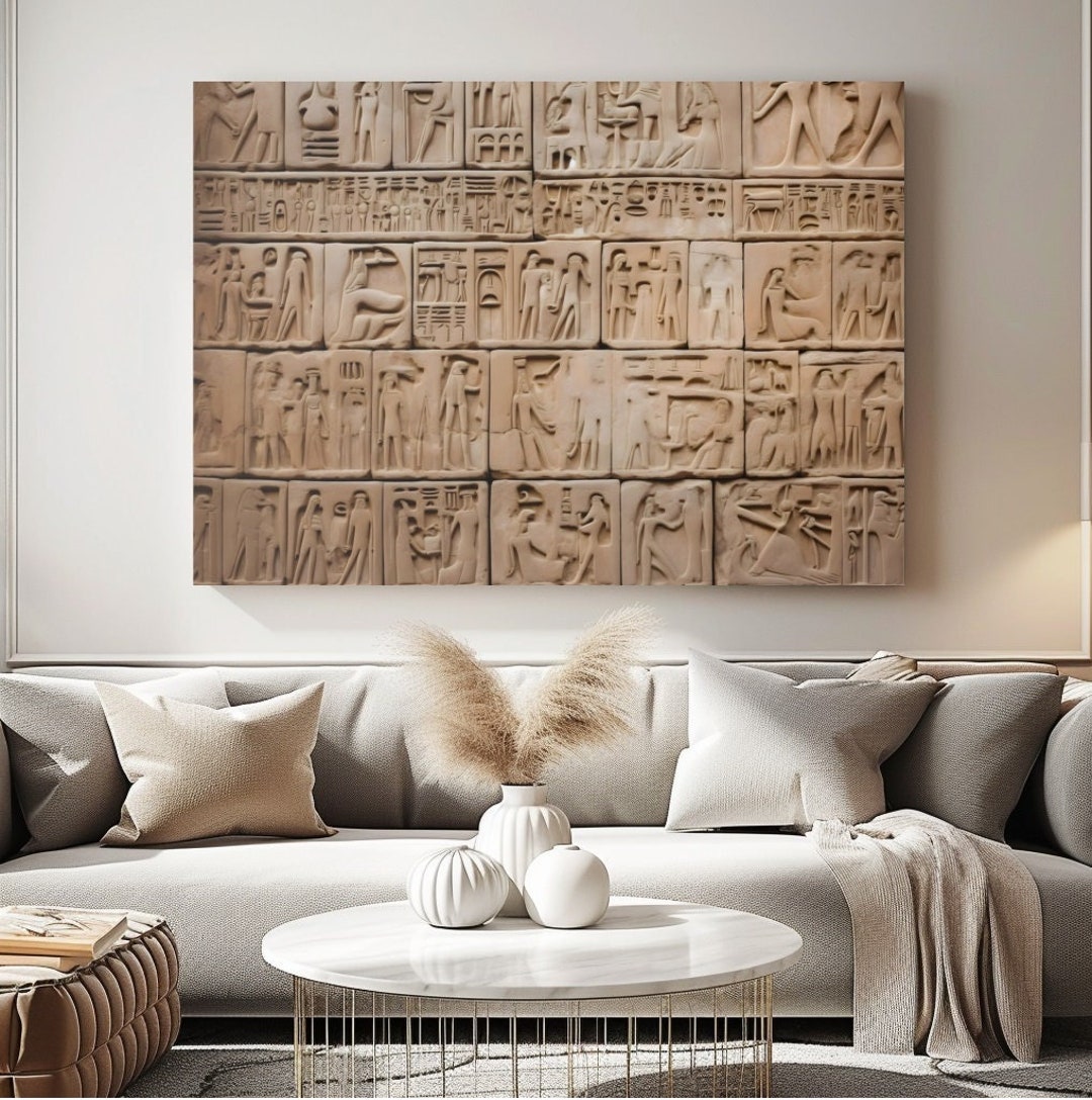 Egyptian Hieroglyphs Canvas Art: Ancient Egypt Decor - Etsy