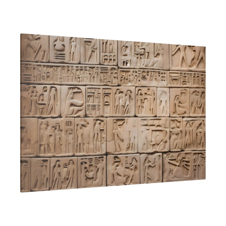 Egyptian Hieroglyphs Canvas, Ancient Egypt Wall Art, Egyptian Symbols ...