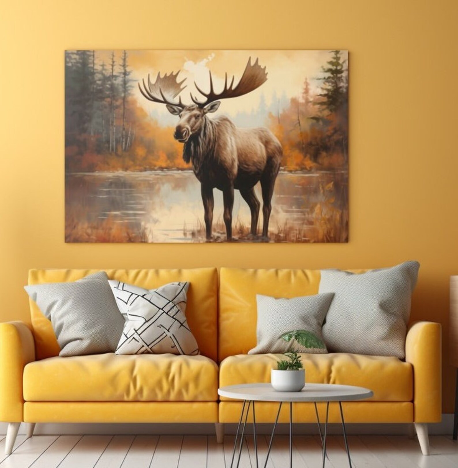 Moose on A River Wall Art, Majestic Moose Home Decor, Moose Decorations ...