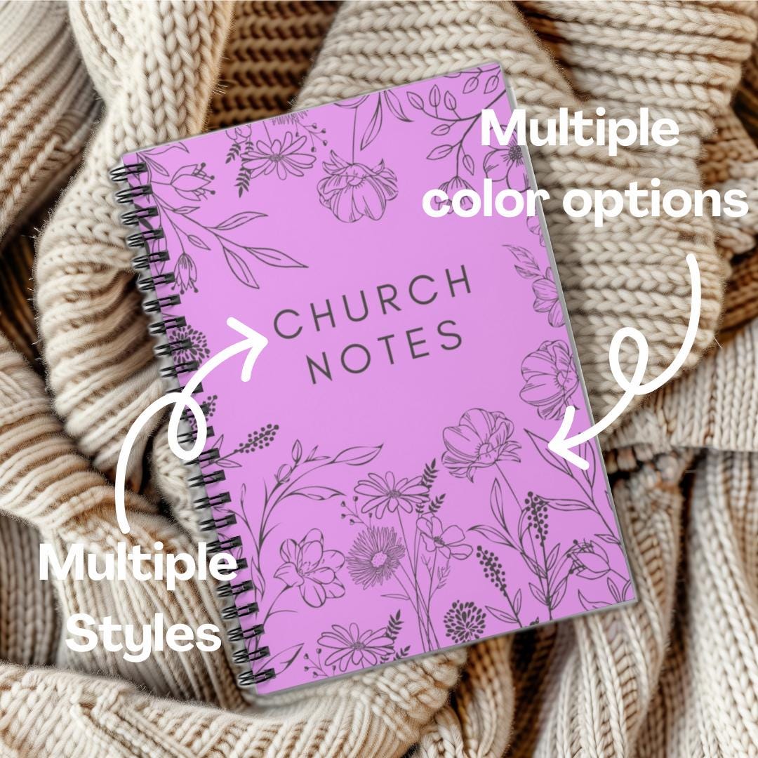 Personalized Christian Devotional Journal - Floral Sermon Notebook for ...