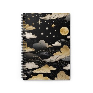 Celestial Dream Journal, Night Sky Spiral Notebook, Lined Notebook for ...