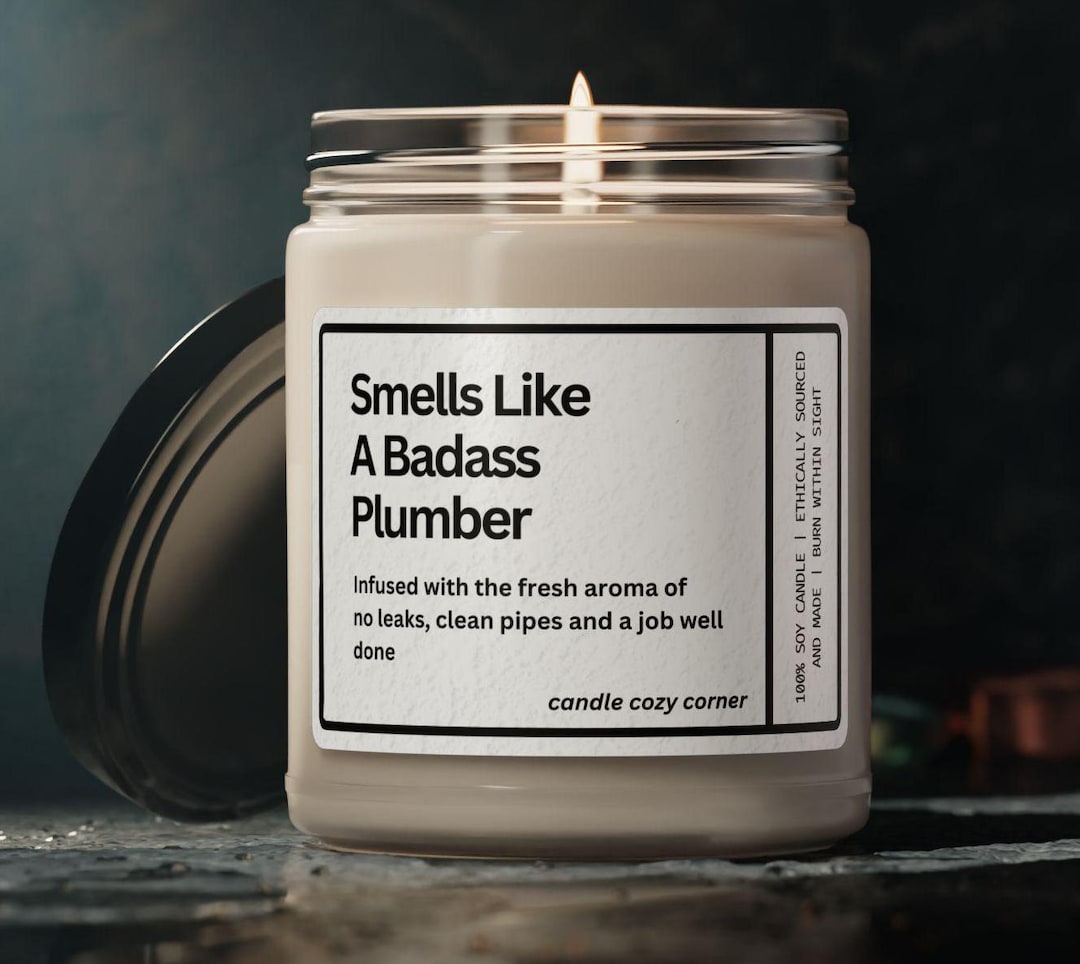 Badass Plumber Candle Perfect Gift for Plumbers, Plumbing Lovers, Pipe ...