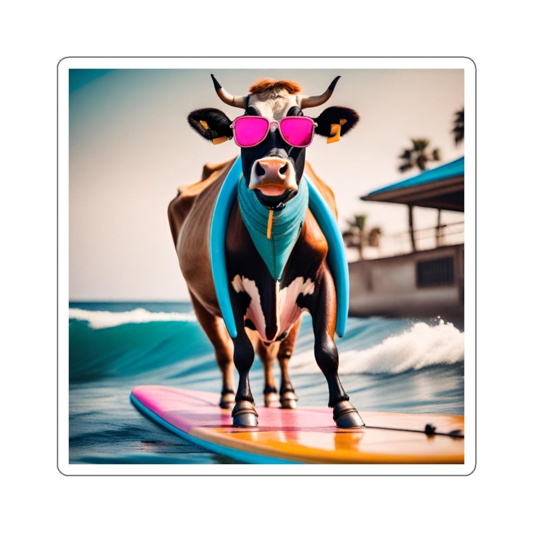 Cow-abunga Sticker - Etsy