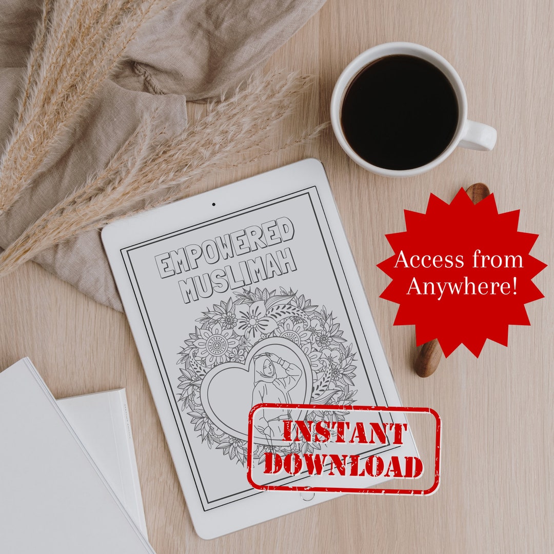Empowered Muslimah Floral Hijabi Coloring Page Inspirational Islamic ...