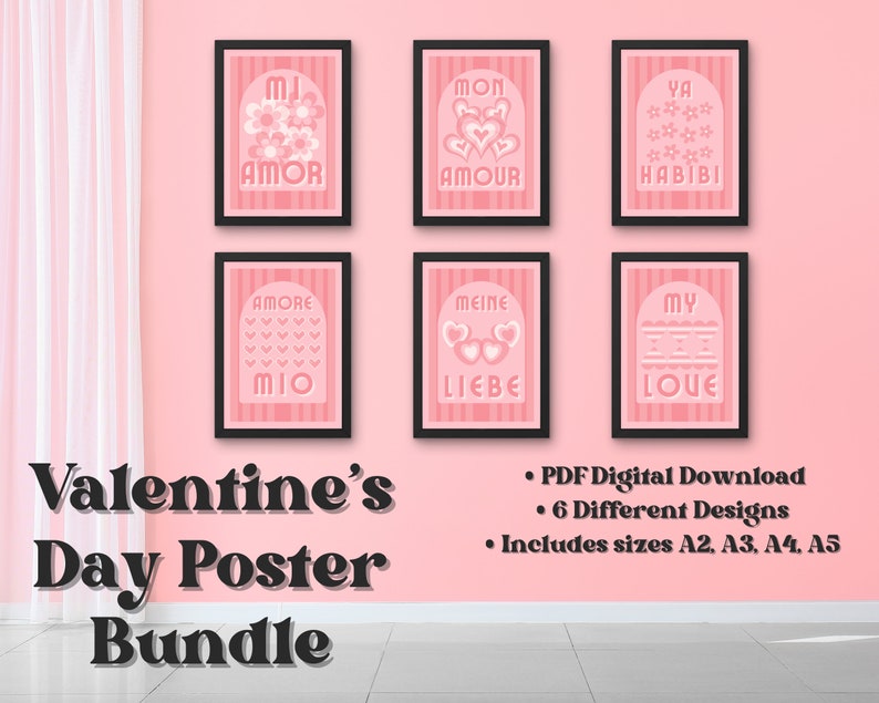 Romantic Valentine's Day Printable Poster || Valentine's Day Digital ...