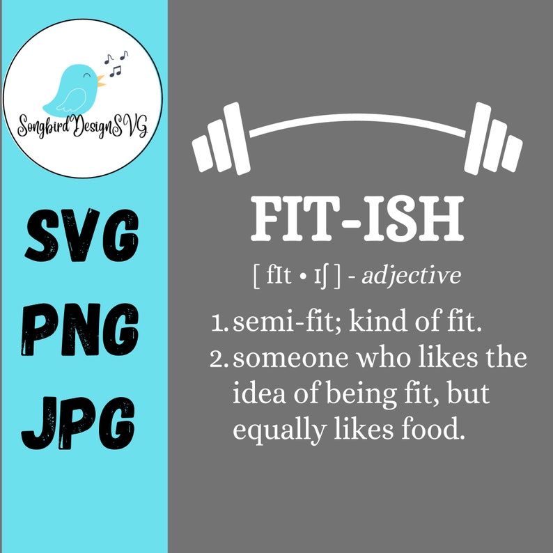 Fit-ish Definition SVG, PNG, JPG | Like Being Fit Also Like Food ...