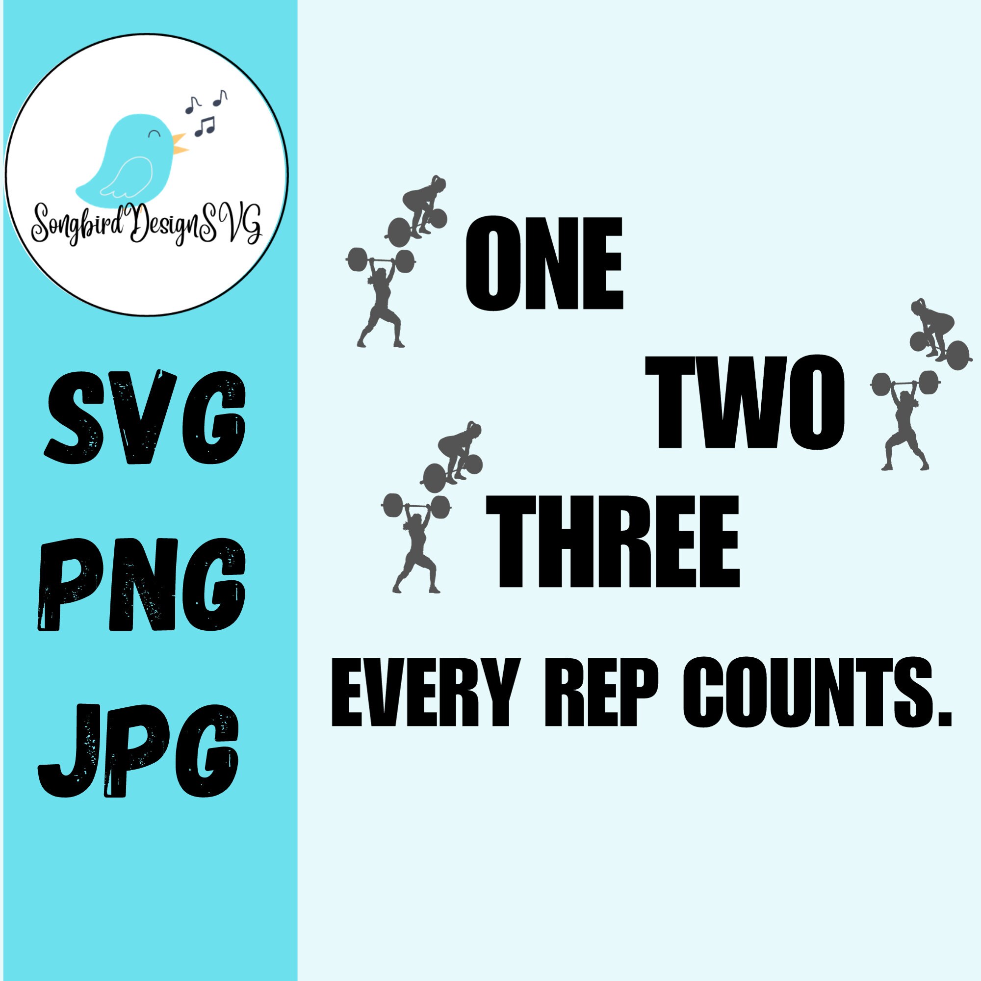 Every Rep Counts SVG. PNG, JPG | Fitness Workout Gym Rep Design for T ...