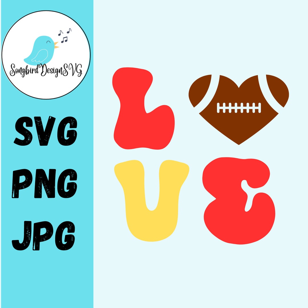 Love Football SVG, PNG, JPG | T-shirt Design, Sweatshirt Design, Tote ...