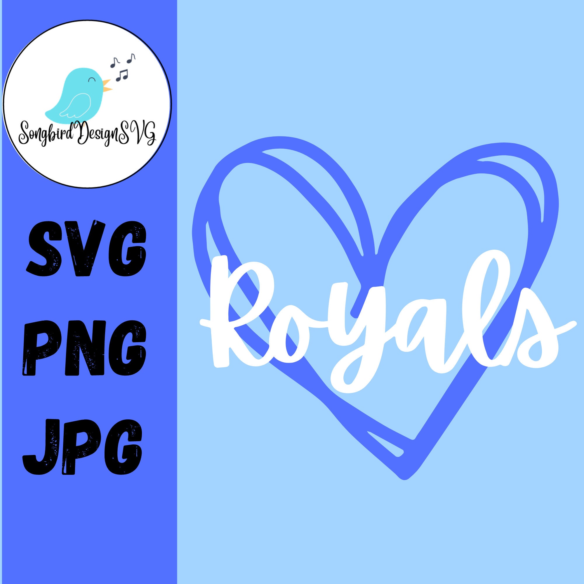 Royals in Heart SVG PNG JPG | Kansas City, Royals Cursive Writing Text ...