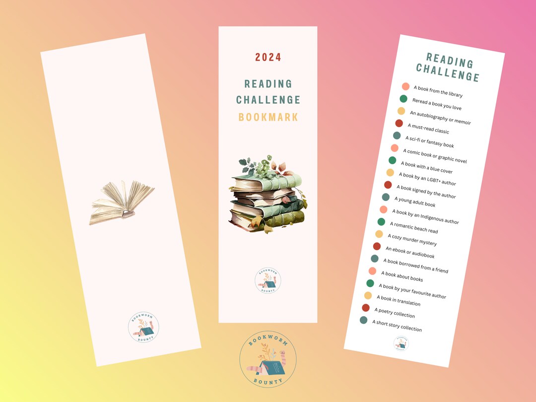 Reading Challenge Bookmarks & Bingo | Book Tracker | 2024 Reading ...