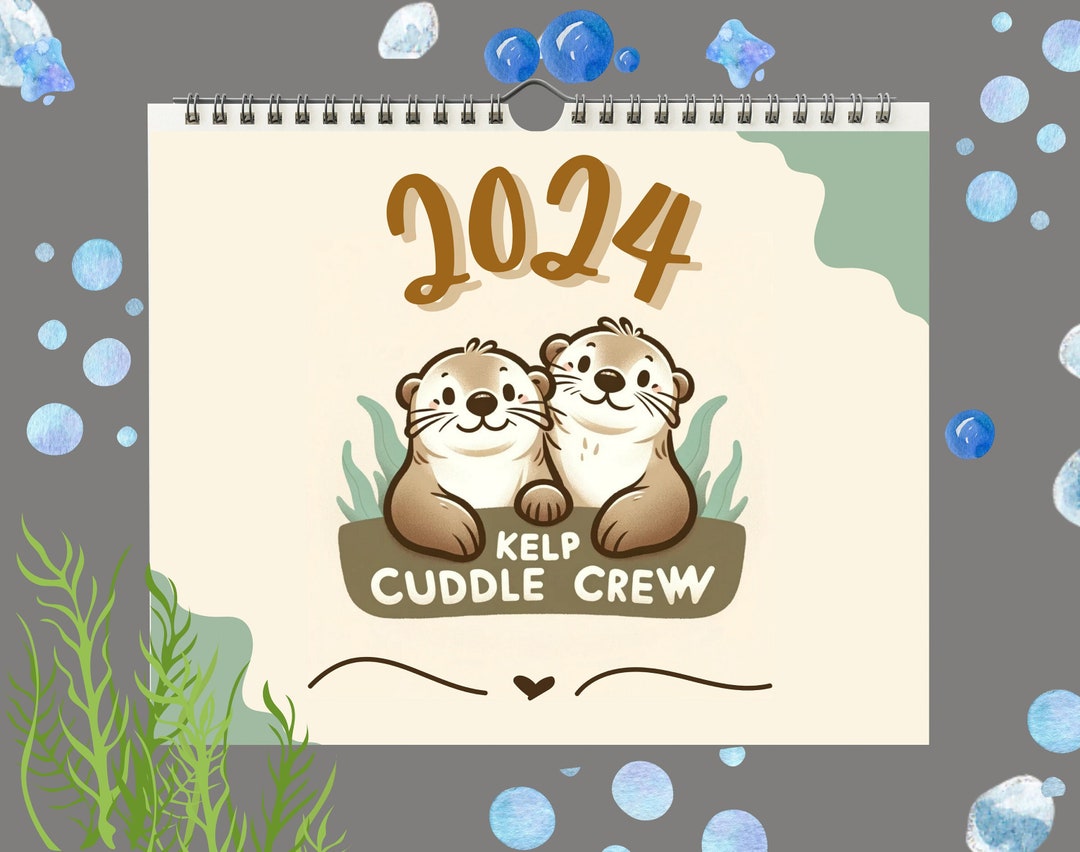 2024 Wall Calendar Cute Cartoon Otter Design - Etsy
