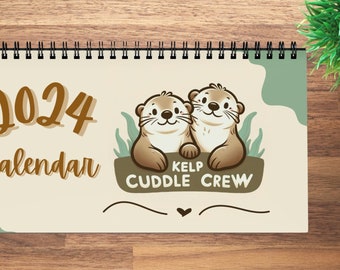 2024 Wall Calendar Cute Cartoon Otter Design - Etsy